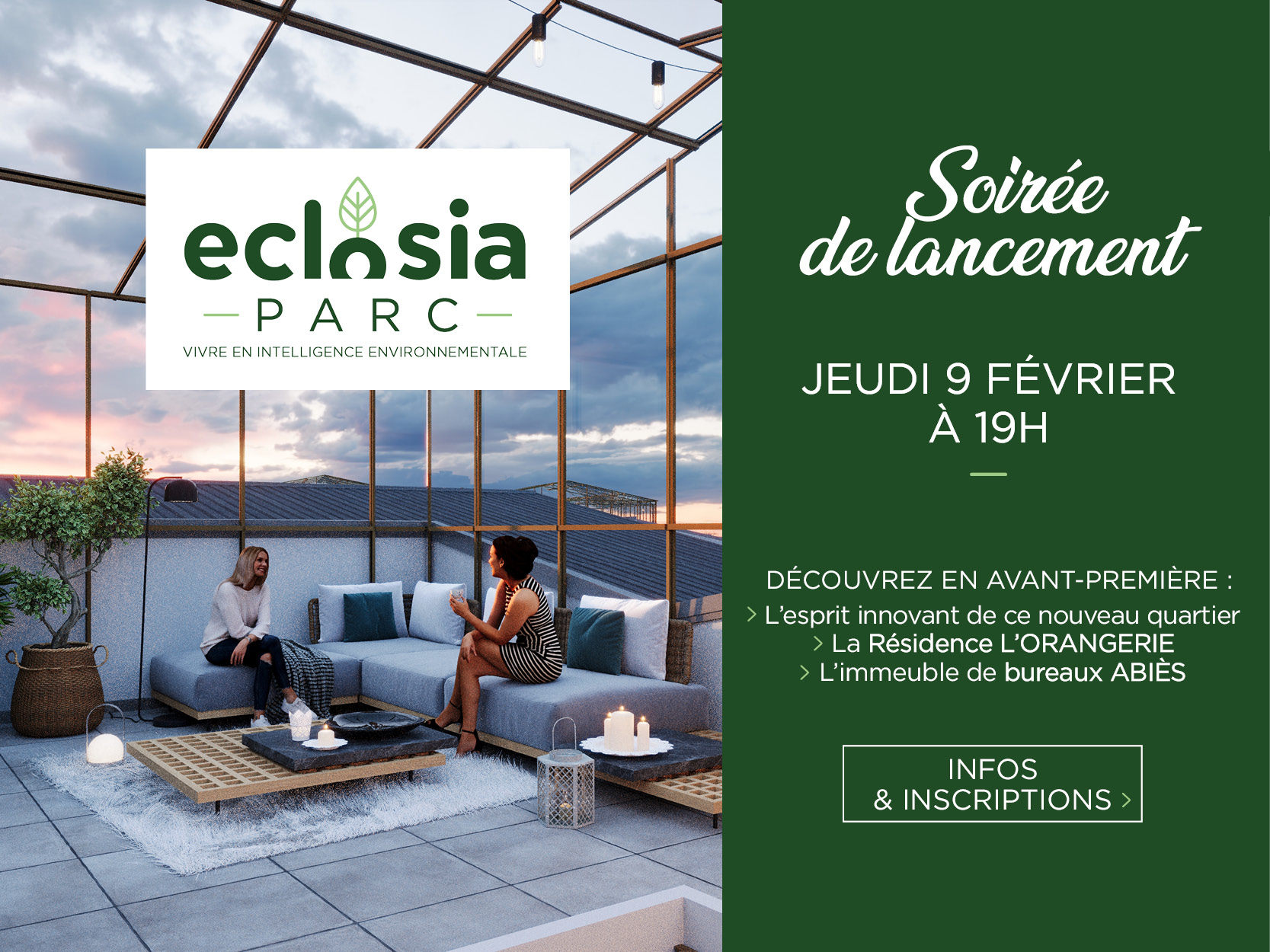 Soirée de lancement : ECLOSIA PARC - Duret Promoteur